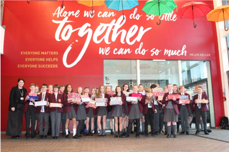 Rainford High School pupils spreading Christmas cheer with shoebox ...