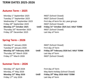 Term Dates - Rainford High School